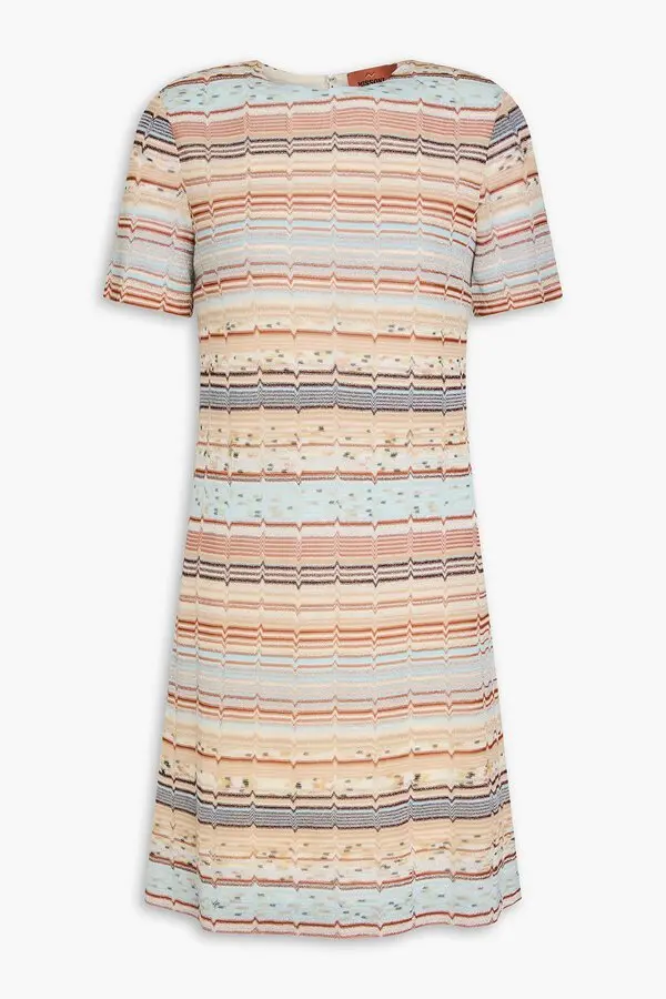 Missoni Metallic Crochet-knit Mini Dress - Neutral