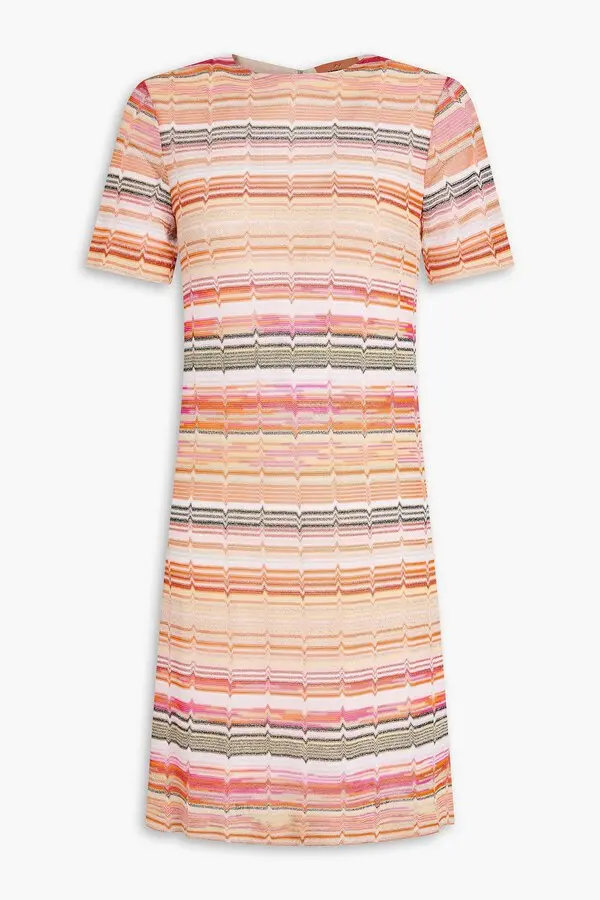 Missoni Metallic Crochet-knit Mini Dress - Orange