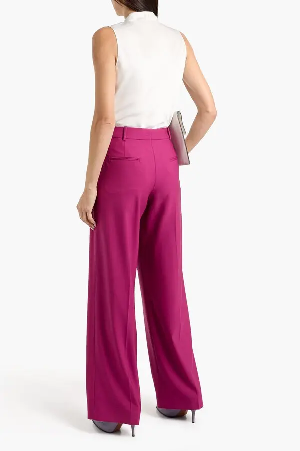 Another Tomorrow Wool-blend Wide-leg Trousers