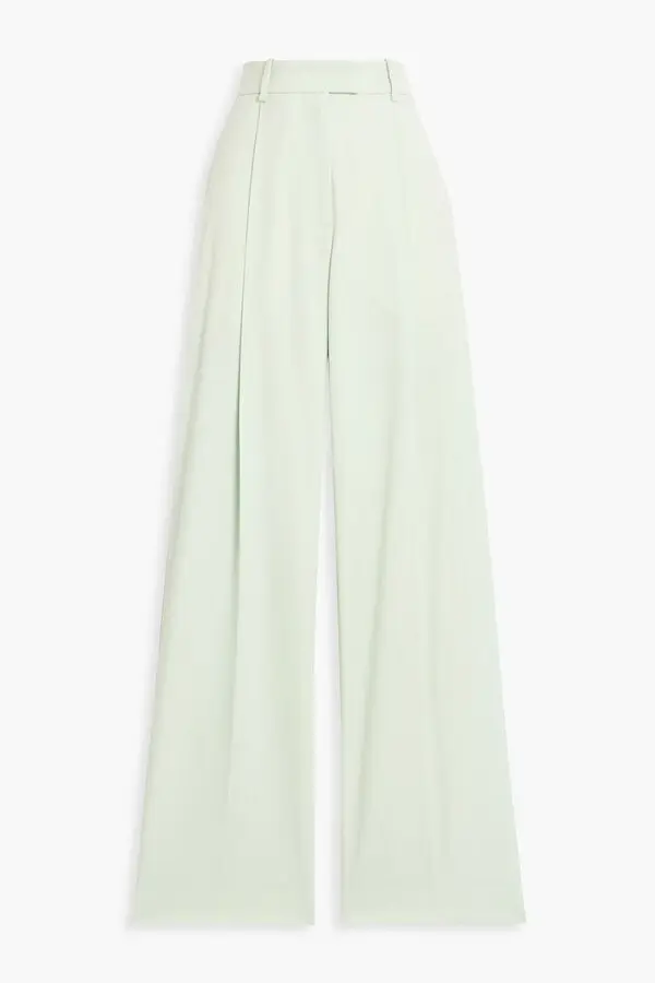 Another Tomorrow Wool-blend Wide-leg Trousers - Mint