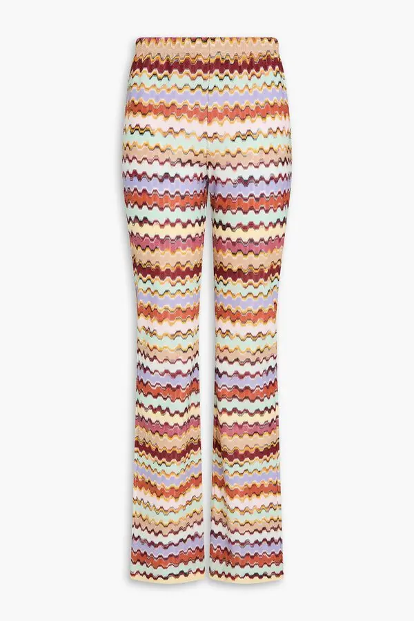 Missoni Crochet-knit Cotton-blend Flared Pants - Multicolor