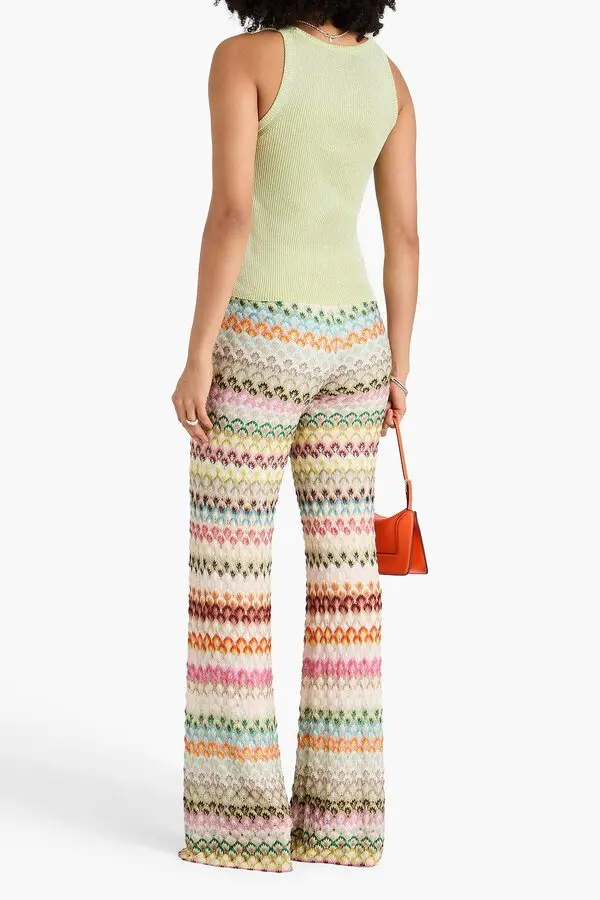 Missoni Metallic Ribbed-knit Tank - Light Green
