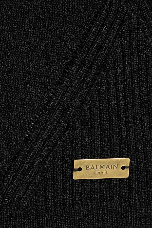 Balmain Cropped Ribbed-knit Top