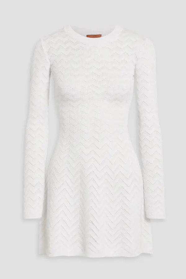 Missoni Crochet-knit Cotton-blend Mini Dress - White