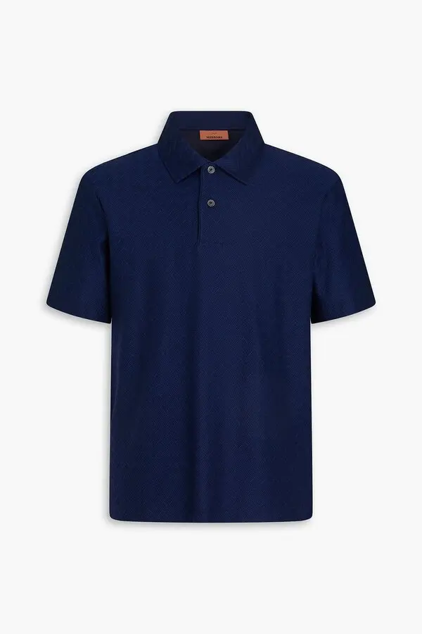 Missoni Printed Cottonjacquard Polo Shirt - Navy