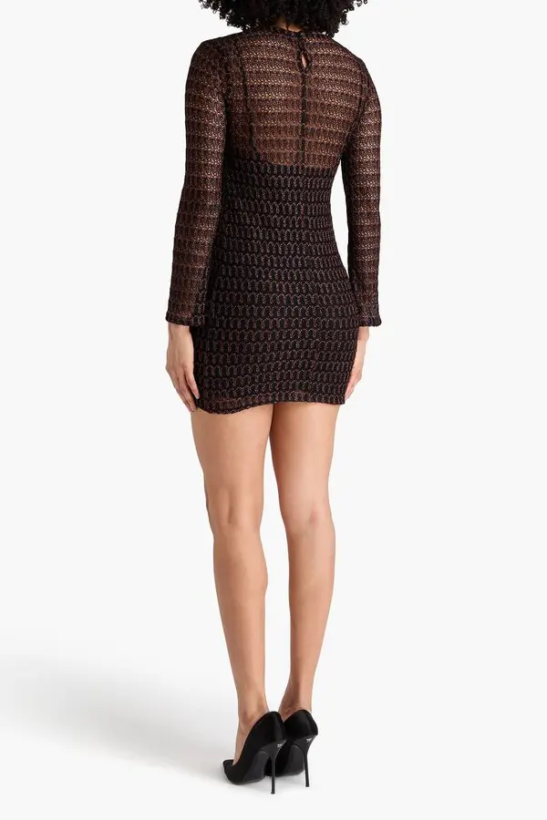 Missoni Metallic Crochet-knit Mini Dress - Black