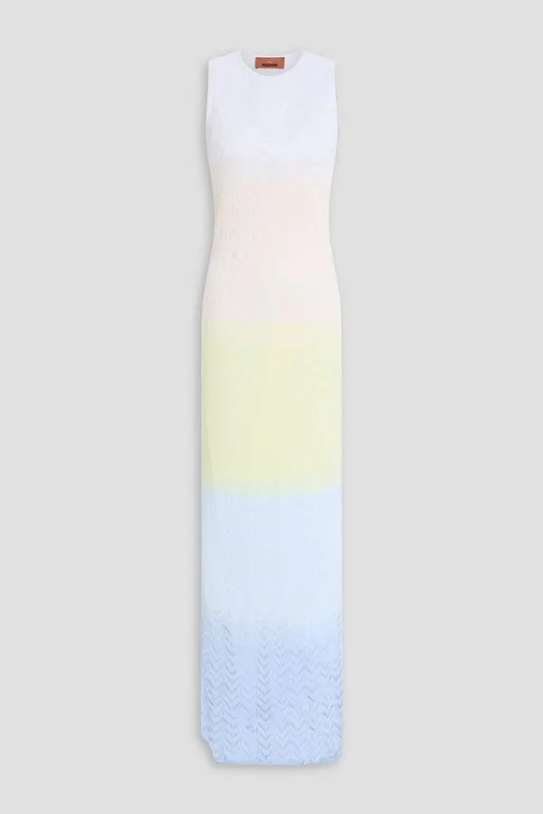 Missoni Spacedyed Crochet-knit Maxi Dress - Light Blue