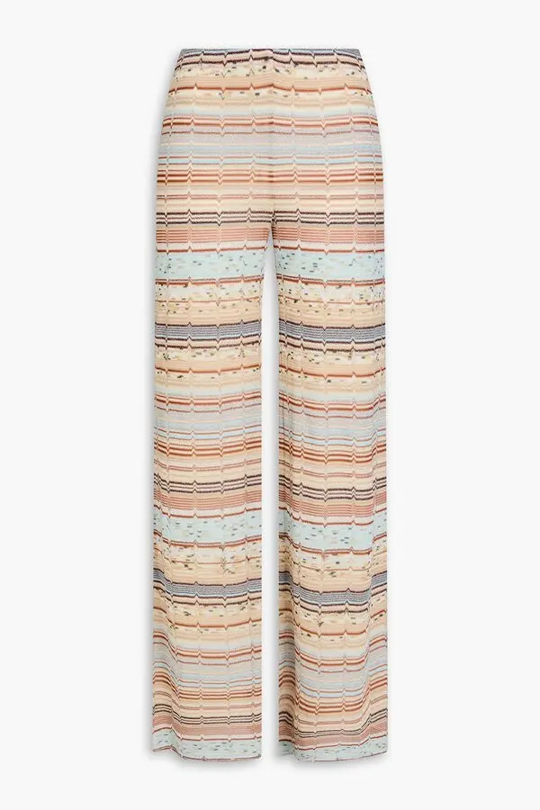Missoni Metallic Crochet-knit Wide-leg Pants