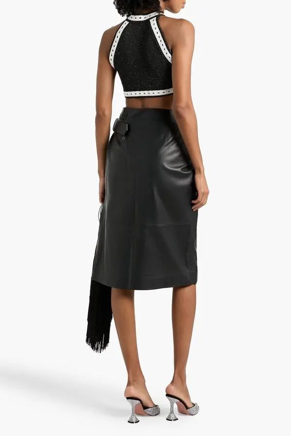 Balmain Cropped Metallic Wool-blend Top