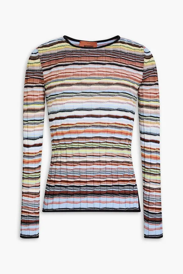 Missoni Ribbed Striped Cotton-blend Sweater
