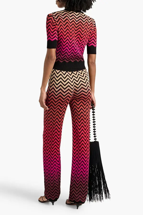 Missoni Crochet-knit Cotton-blend Flared Pants - Fuchsia