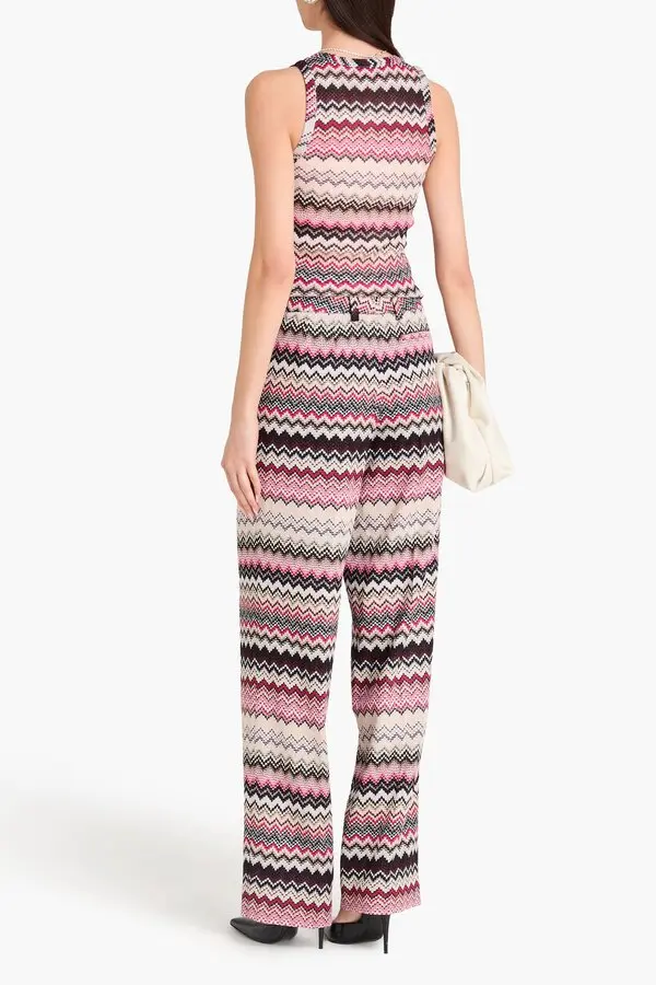 Missoni Metallic Crochet-knit Straight-leg Pants