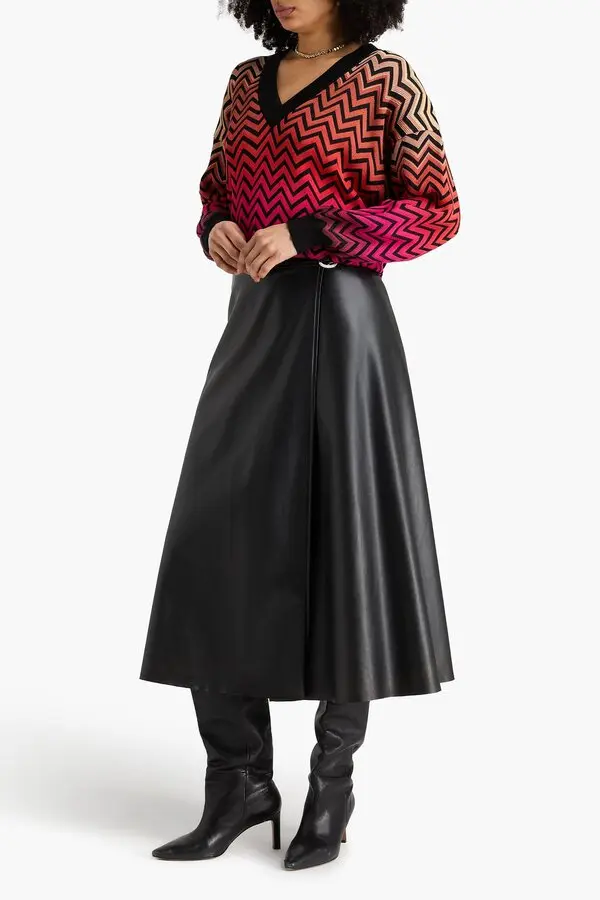 Missoni Crochet-knit Cotton-blend Sweater - Fuchsia