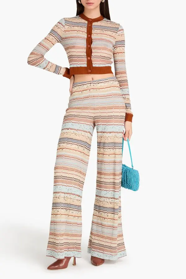 Missoni Cropped Metallic Crochet-knit Cardigan