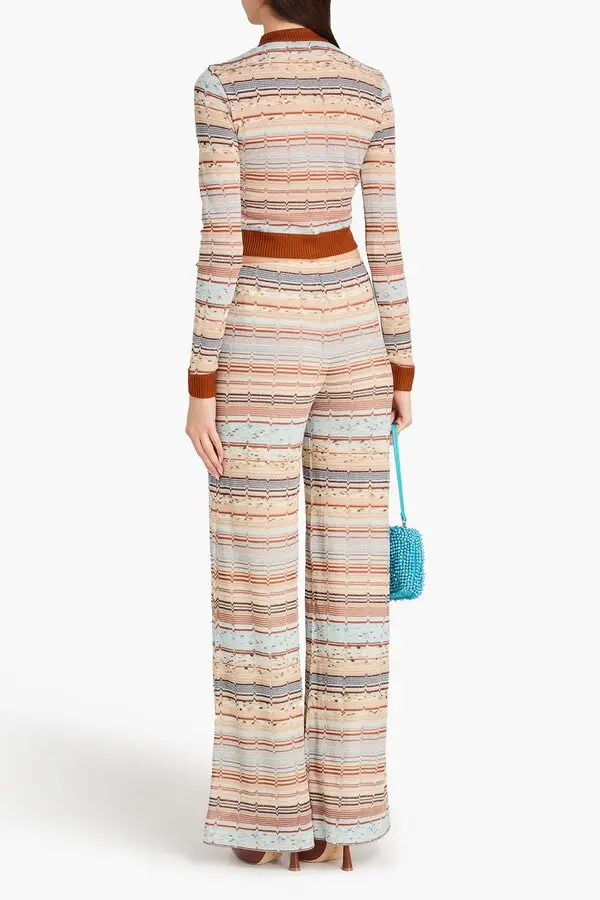 Missoni Cropped Metallic Crochet-knit Cardigan