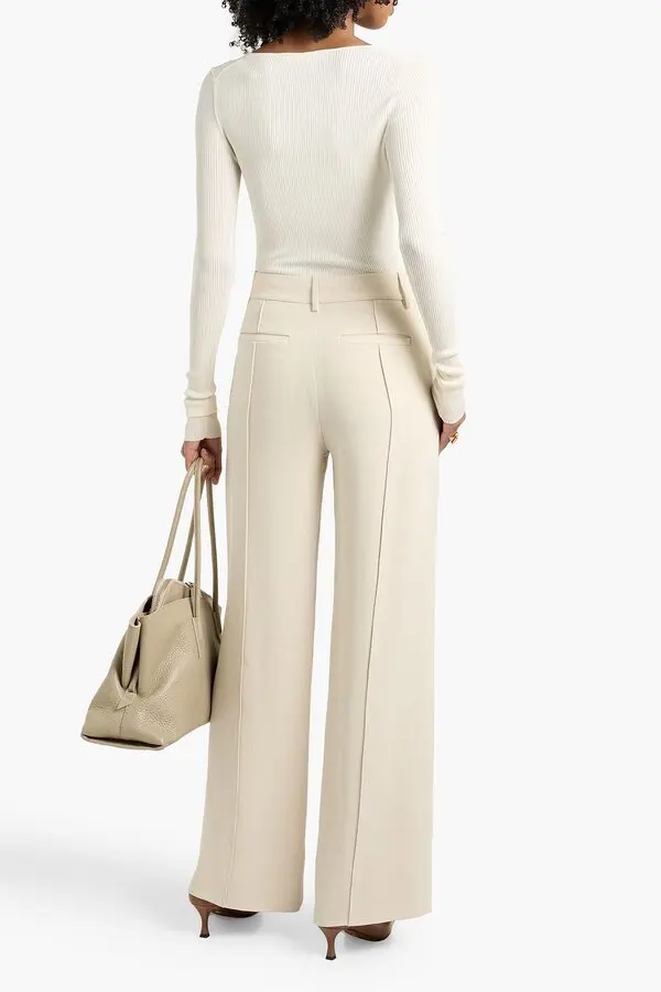 Proenza Schouler Weyes Crepe Straight-leg Trousers - Cream