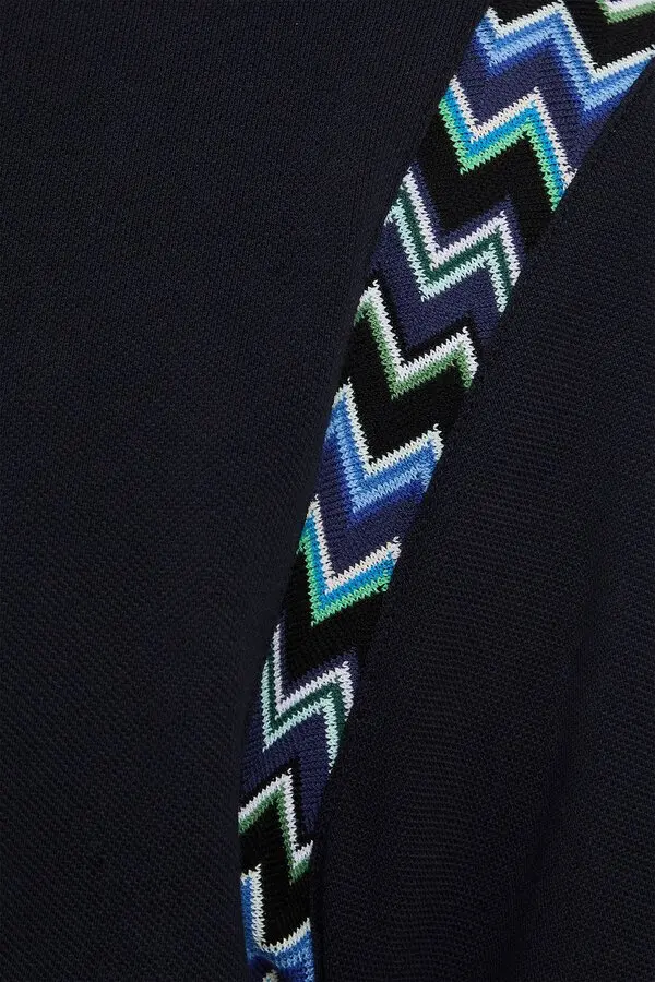 Missoni Crochettrimmed Cottonpiqué Polo Shirt - Midnight Blue