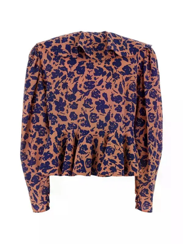 Chloé V-neck Ruffled Blouse - Brown