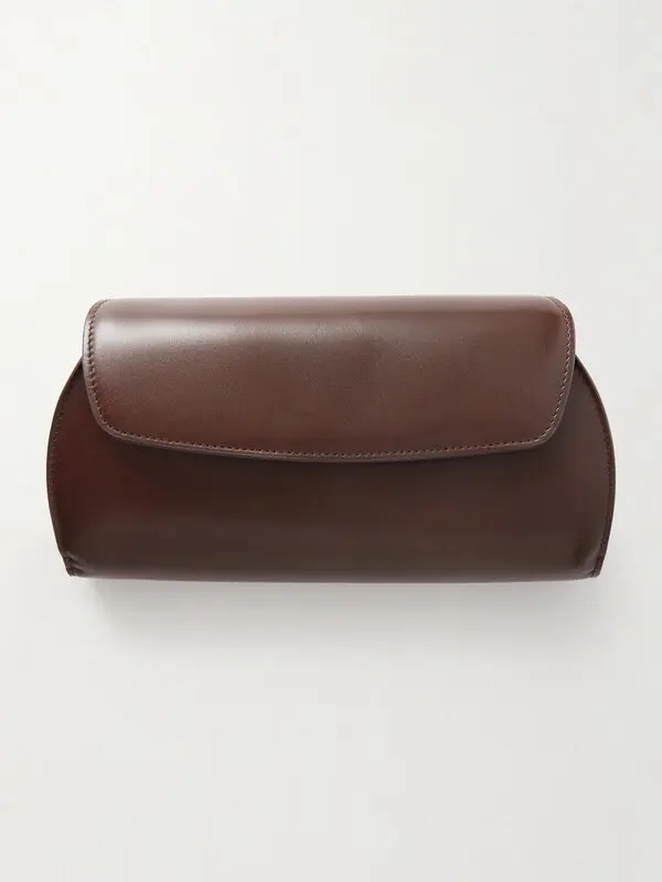 THE ROW Curved Leather Clutch