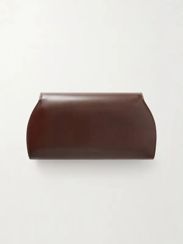 THE ROW Curved Leather Clutch