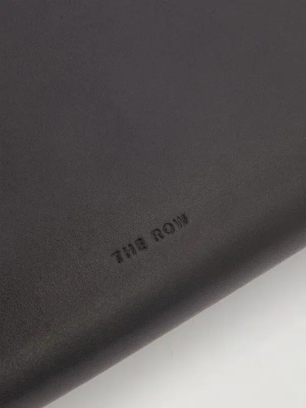 THE ROW Curved Leather Clutch - Black