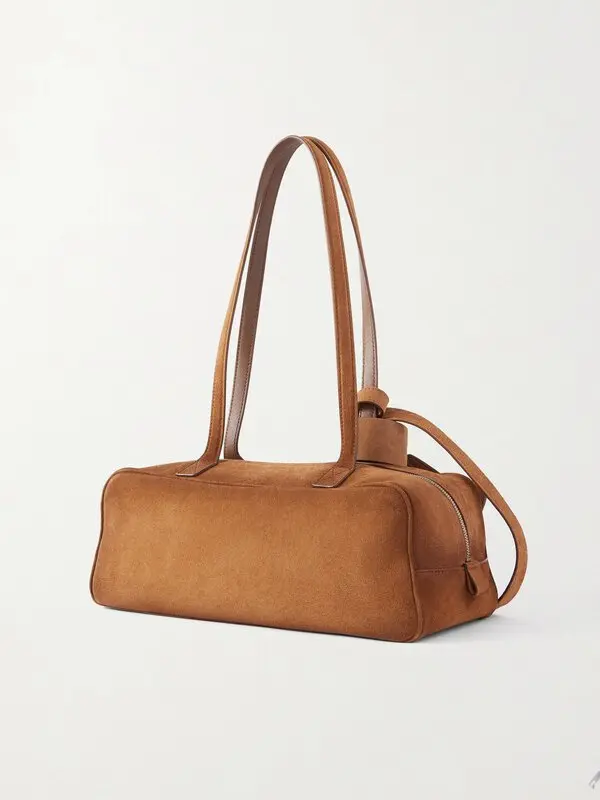 Balenciaga Carrie Small Suede Shoulder Bag - Brown