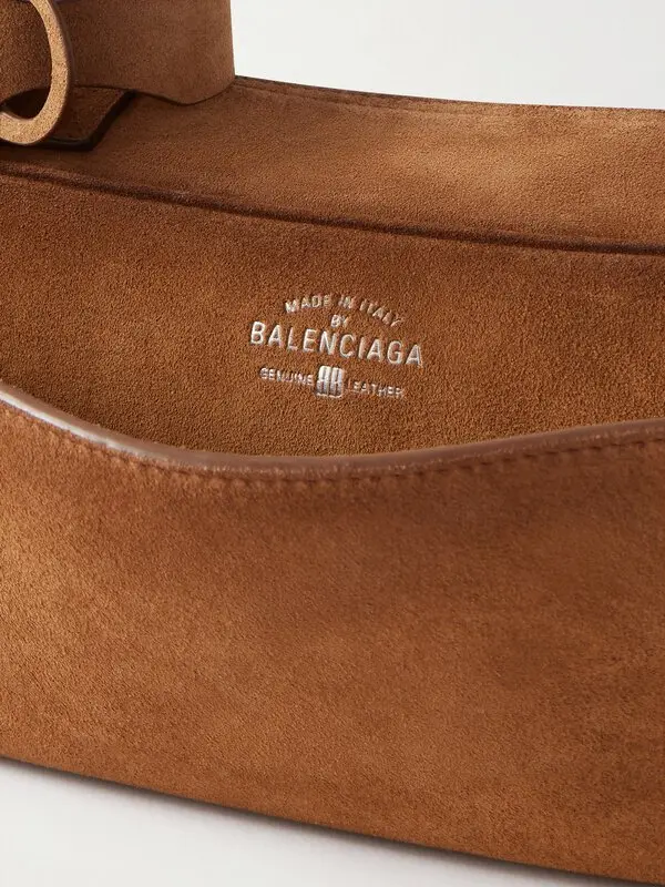 Balenciaga Carrie Small Suede Shoulder Bag - Brown