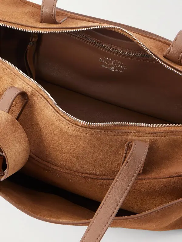 Balenciaga Carrie Small Suede Shoulder Bag - Brown