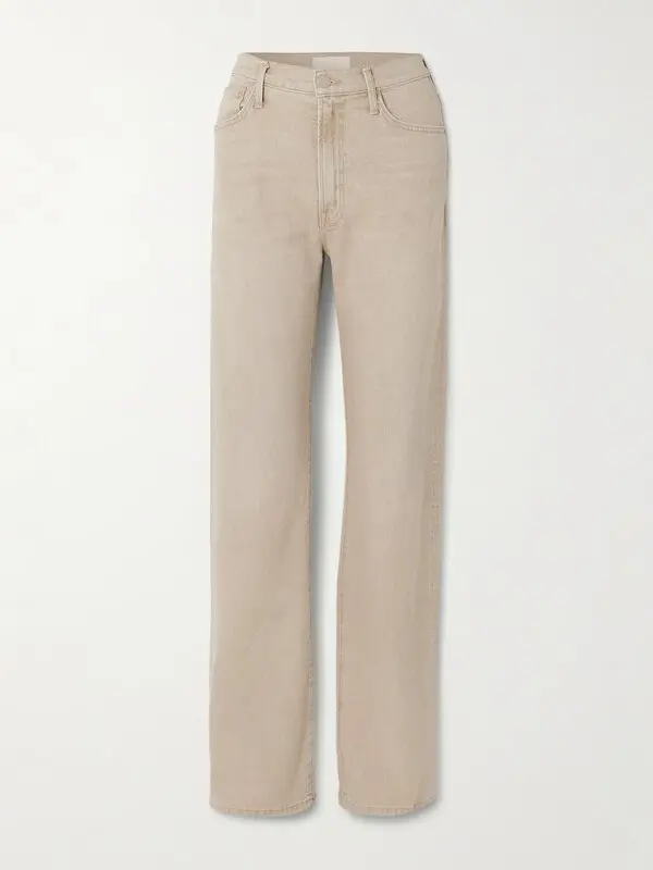 MOTHER The Dodger Sneak Mid-rise Straight-leg Jeans - Brown