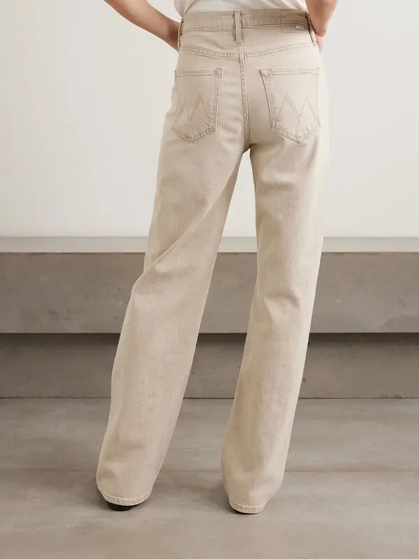 MOTHER The Dodger Sneak Mid-rise Straight-leg Jeans - Brown