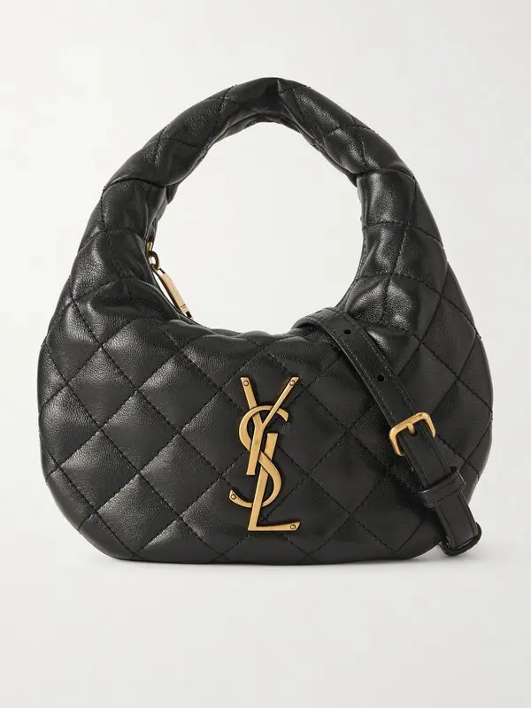 Saint Laurent Icarino Mini Matelassé Leather Shoulder Bag - Black