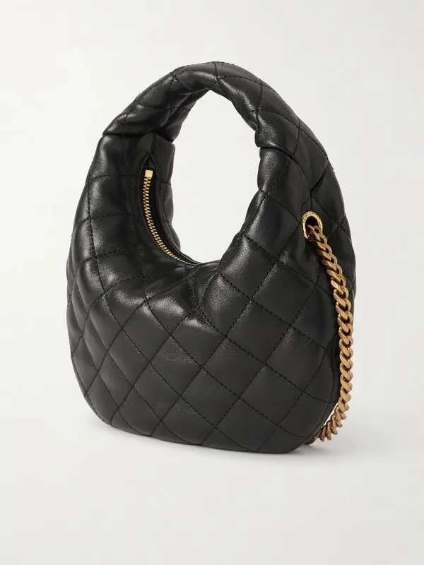 Saint Laurent Icarino Mini Matelassé Leather Shoulder Bag - Black