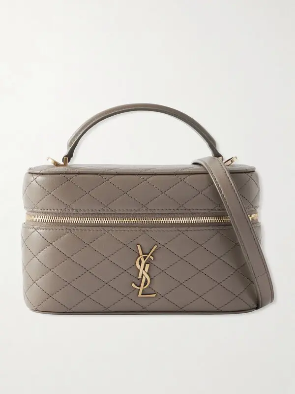 Saint Laurent Gaby Vanity Mini Quilted Leather Shoulder Bag - Brown