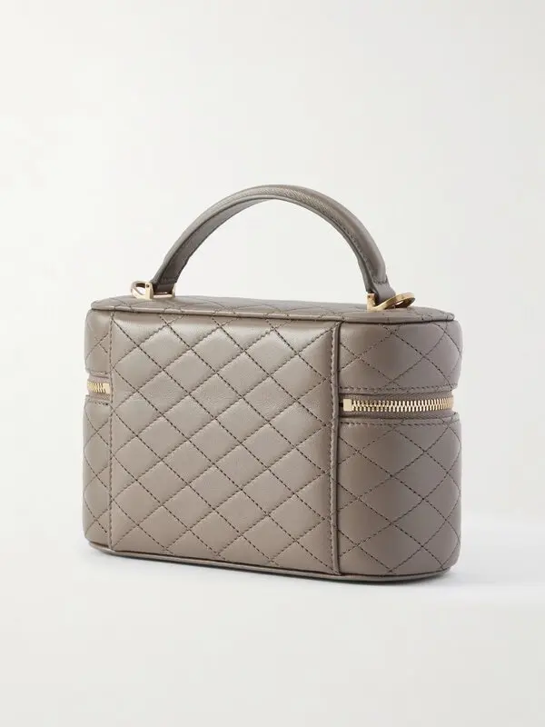 Saint Laurent Gaby Vanity Mini Quilted Leather Shoulder Bag - Brown