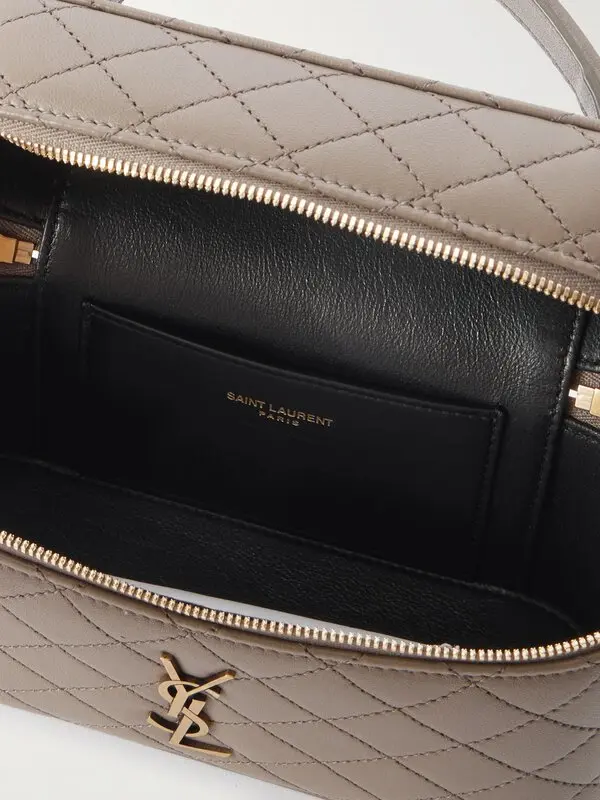 Saint Laurent Gaby Vanity Mini Quilted Leather Shoulder Bag - Brown