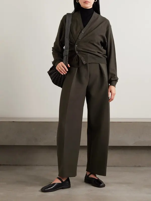 LEMAIRE Twisted Wool-blend Cardigan - Brown