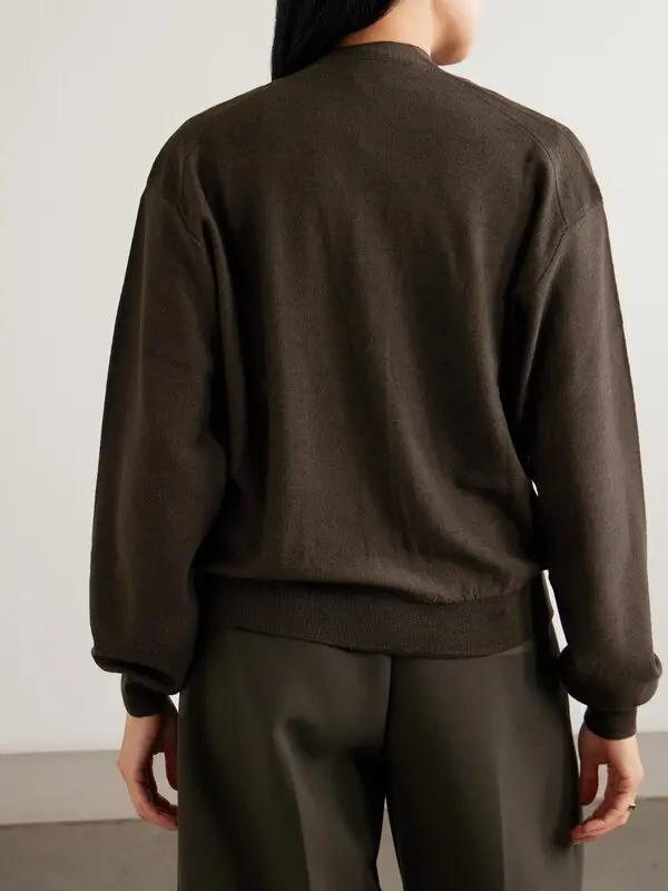 LEMAIRE Twisted Wool-blend Cardigan - Brown