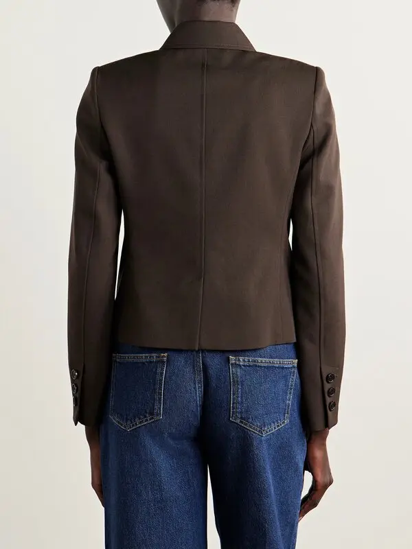 NILI LOTAN Jamison Wool-twill Jacket - Brown