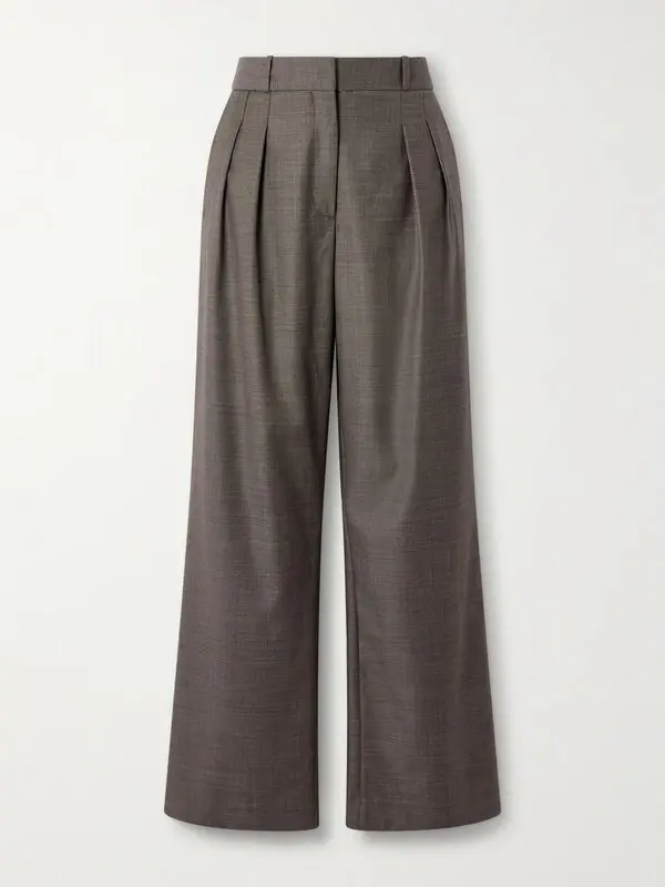 Loulou De Saison Sbiru Pleated Wool-twill Pants