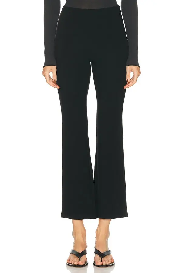 SKIMS Essentials High Waist Cropped Kick Flare Pant - Obsidian