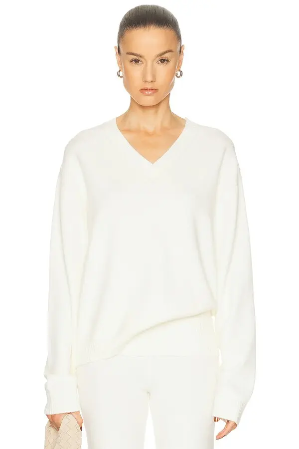 SKIMS Wool Cashmere V Neck Pullover Sweater