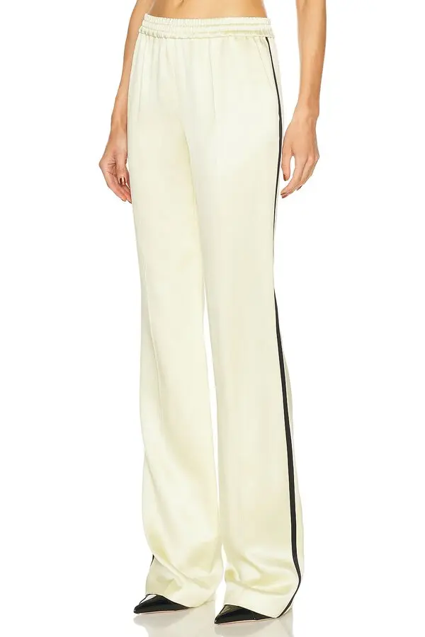 TOM FORD Satin Straight Trouser - Cream Yellow & Black
