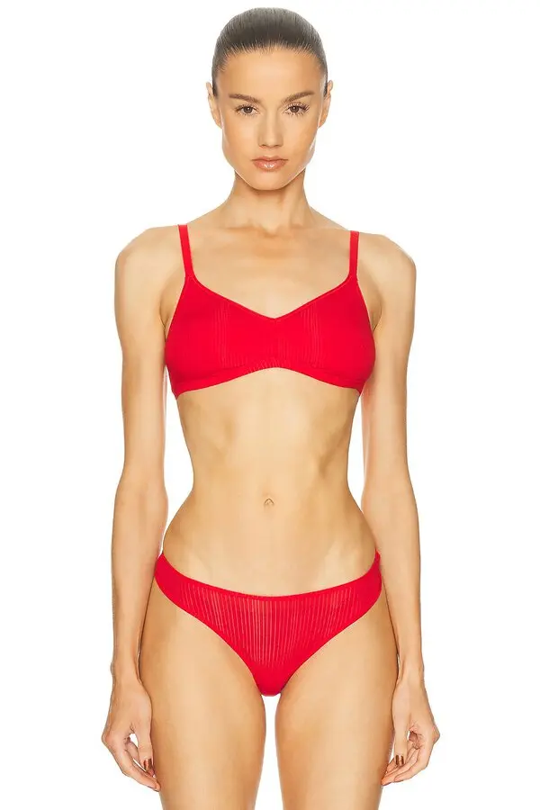 NEGATIVE UNDERWEAR Whipped Non-wire Bra In Red - Cerise