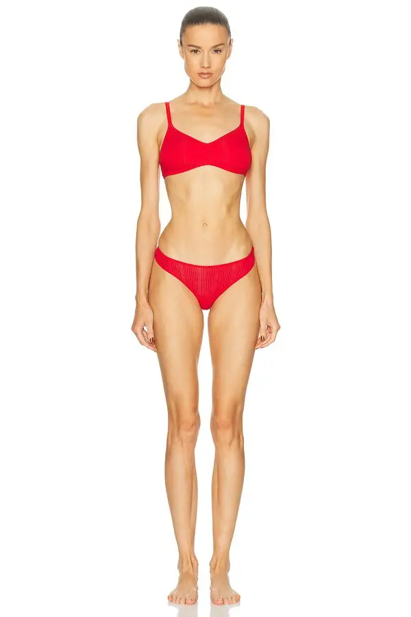 NEGATIVE UNDERWEAR Whipped Non-wire Bra In Red - Cerise