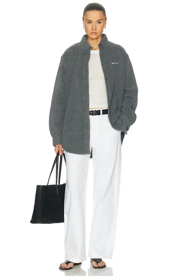 Miu Miu Popeline Shirt - Grigio