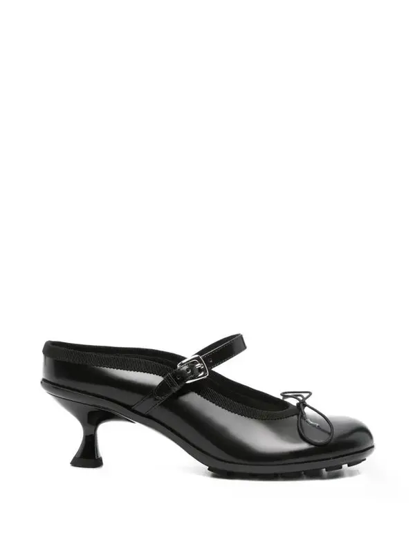 Simone Rocha Polished-leather Bow Mules