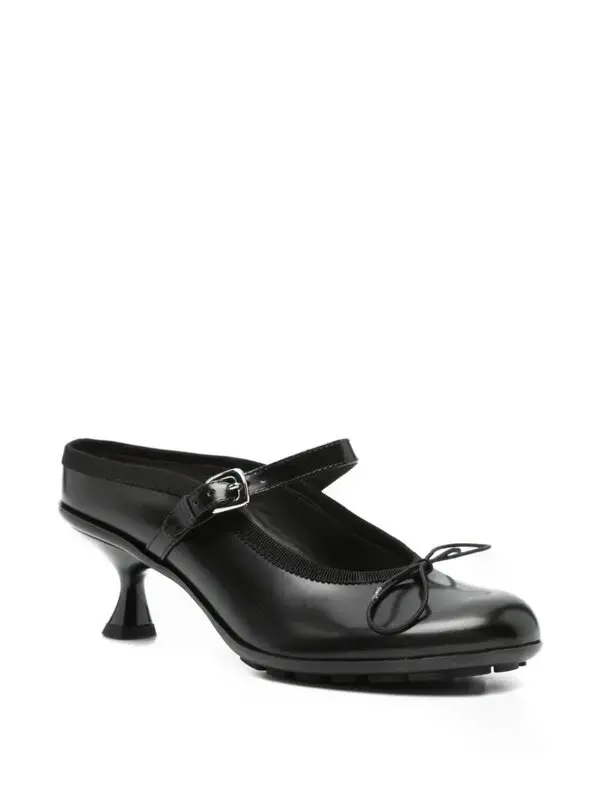 Simone Rocha Polished-leather Bow Mules