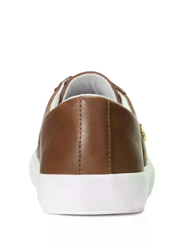 Ralph Lauren Janson Ii Metal-logo Sneakers - Brown