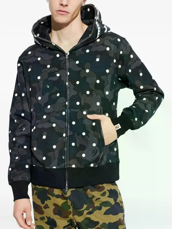 A BATHING APE Polka-dot Camouflage Zip-up Hoodie