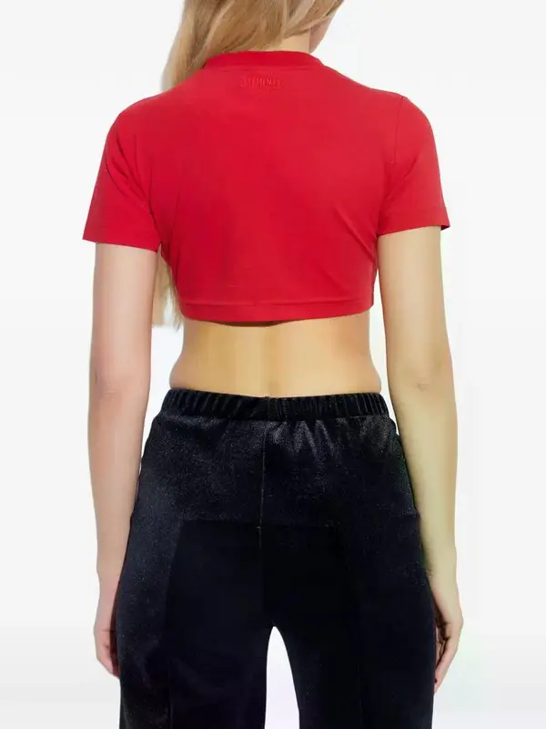 Vetements Embroidery Crop Top